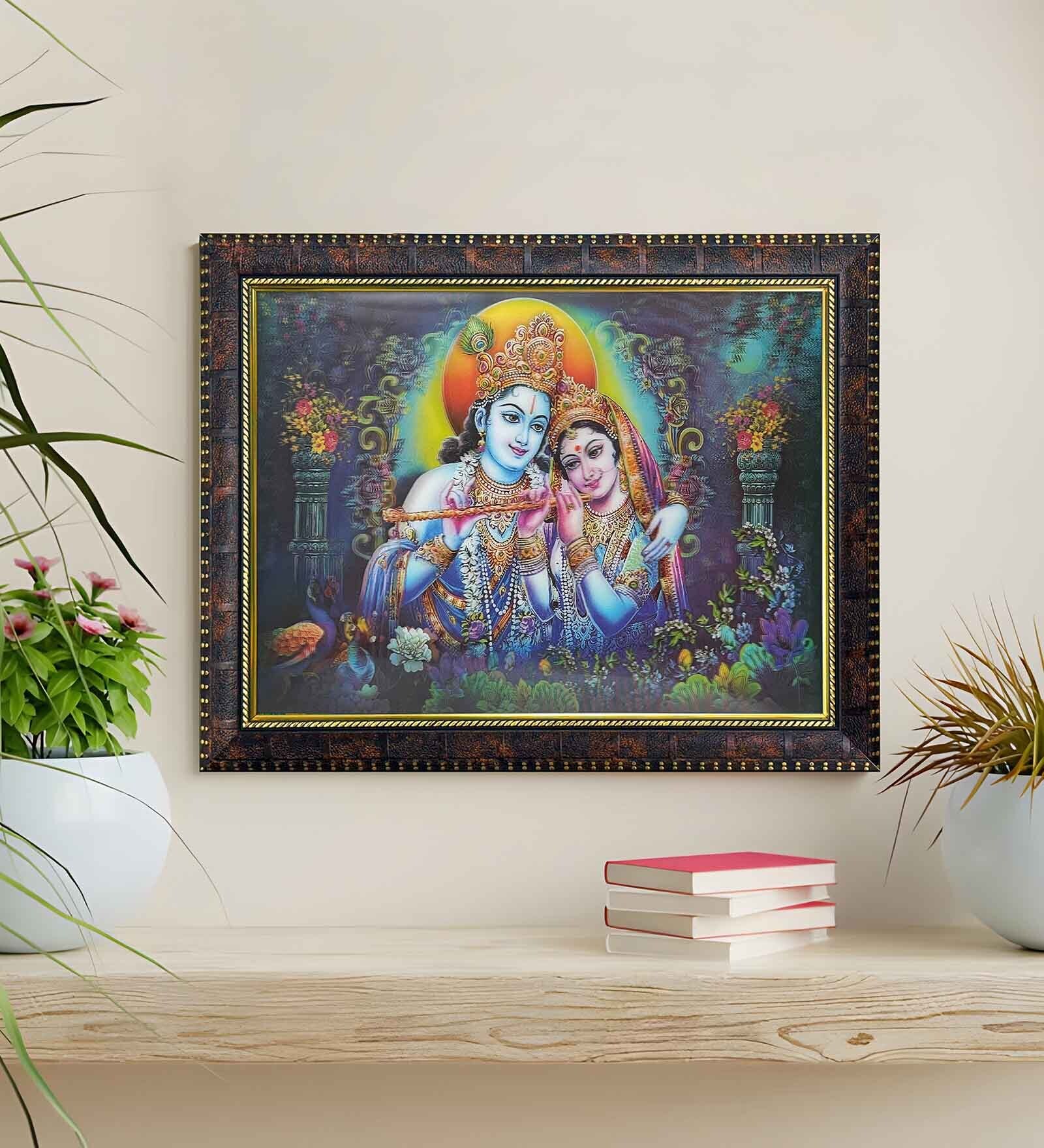 Buy Art Street Framed 5D Wall Art Print Lord Radhakrishna Wall Painting ...