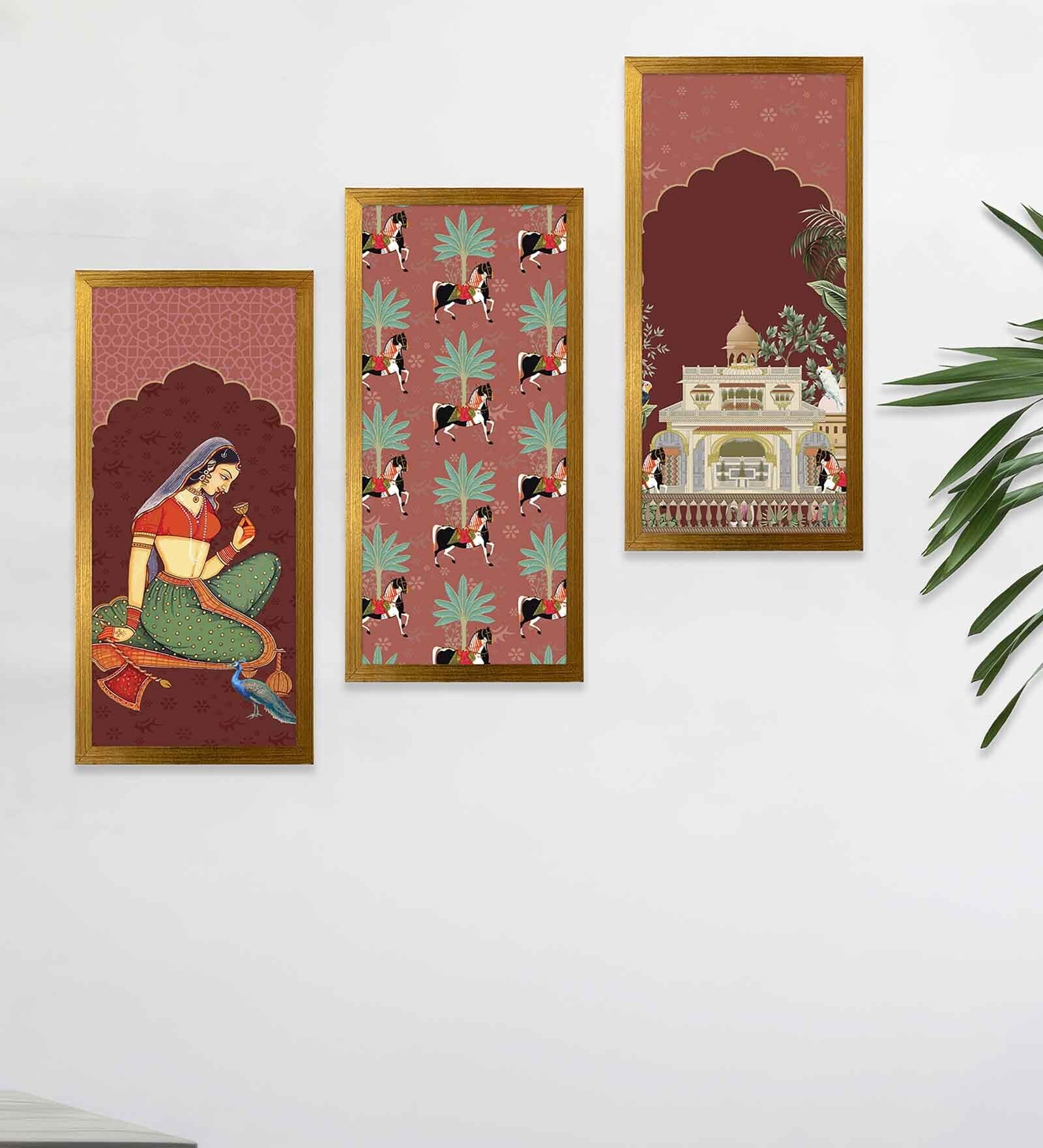 Buy Art Street Framed Wall Art Print, Beautiful Traditional Mughal Art ...