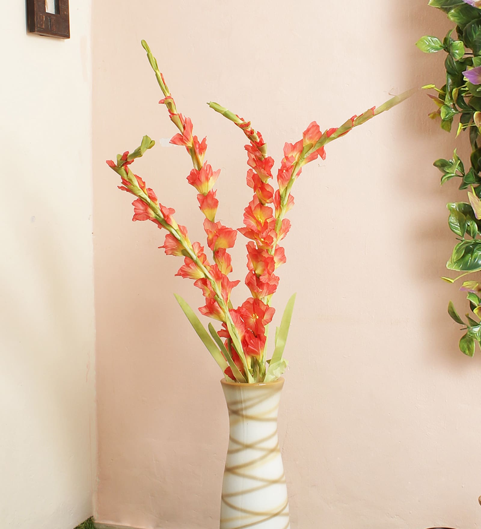 Buy Pink Artificial Glady Flower Stem , Set of 4 by Fourwalls at 35% ...