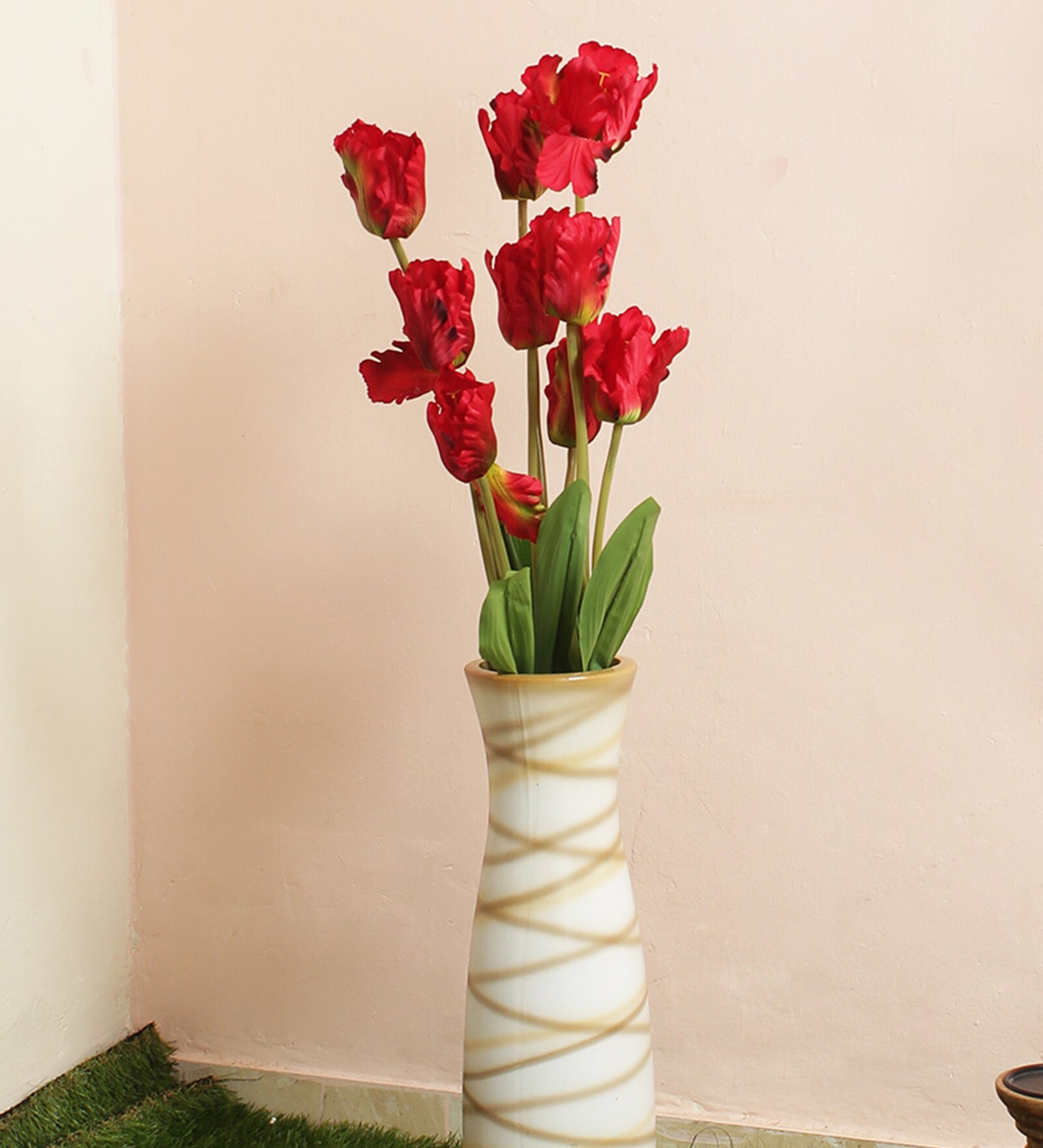 Buy Red Artificial Tulip Flower Stick, Set of 3 by Fourwalls at 37% OFF ...