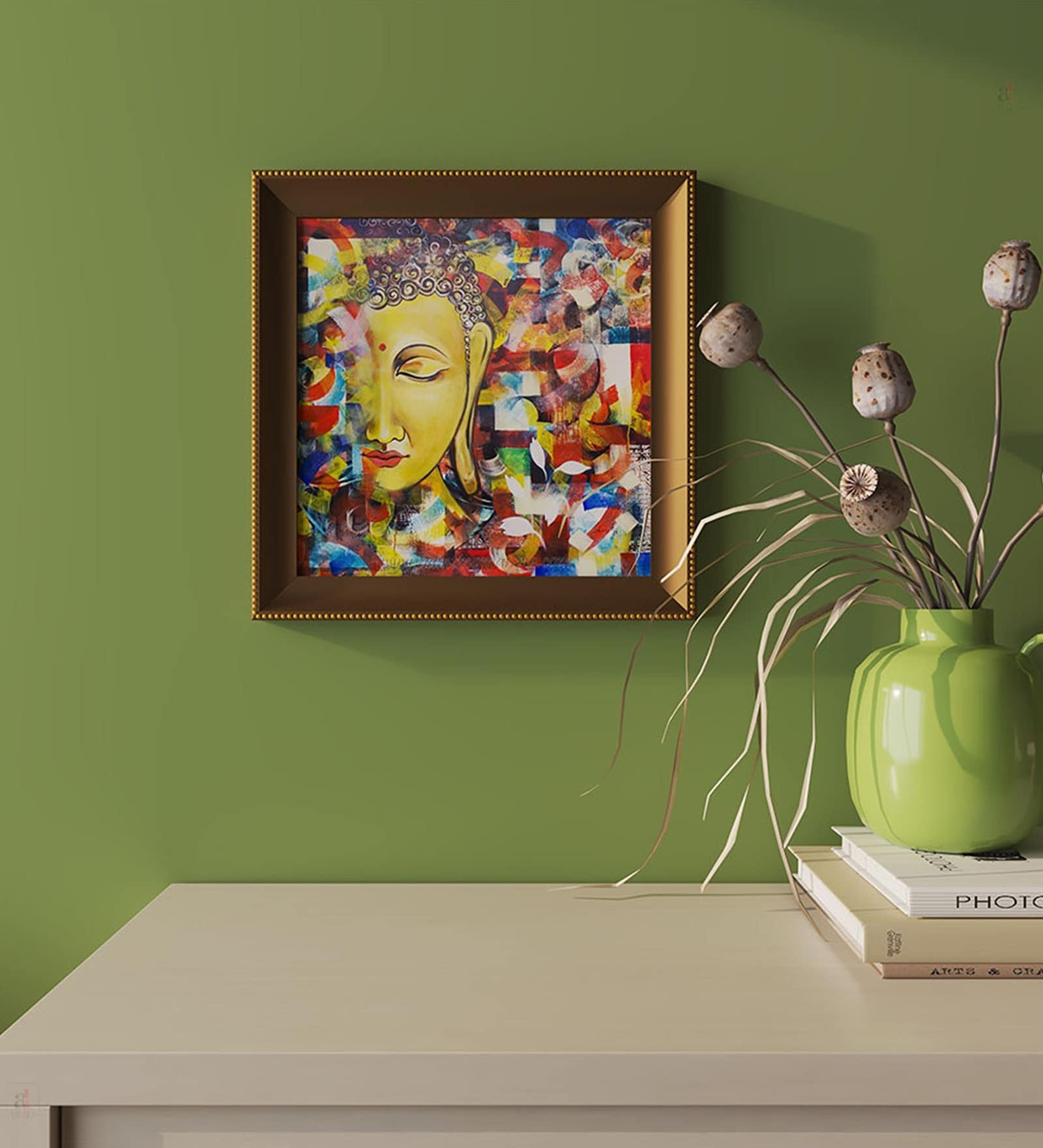 Buy Artistic Lord Buddha Framed Art Print Painting, Premium Framed ...