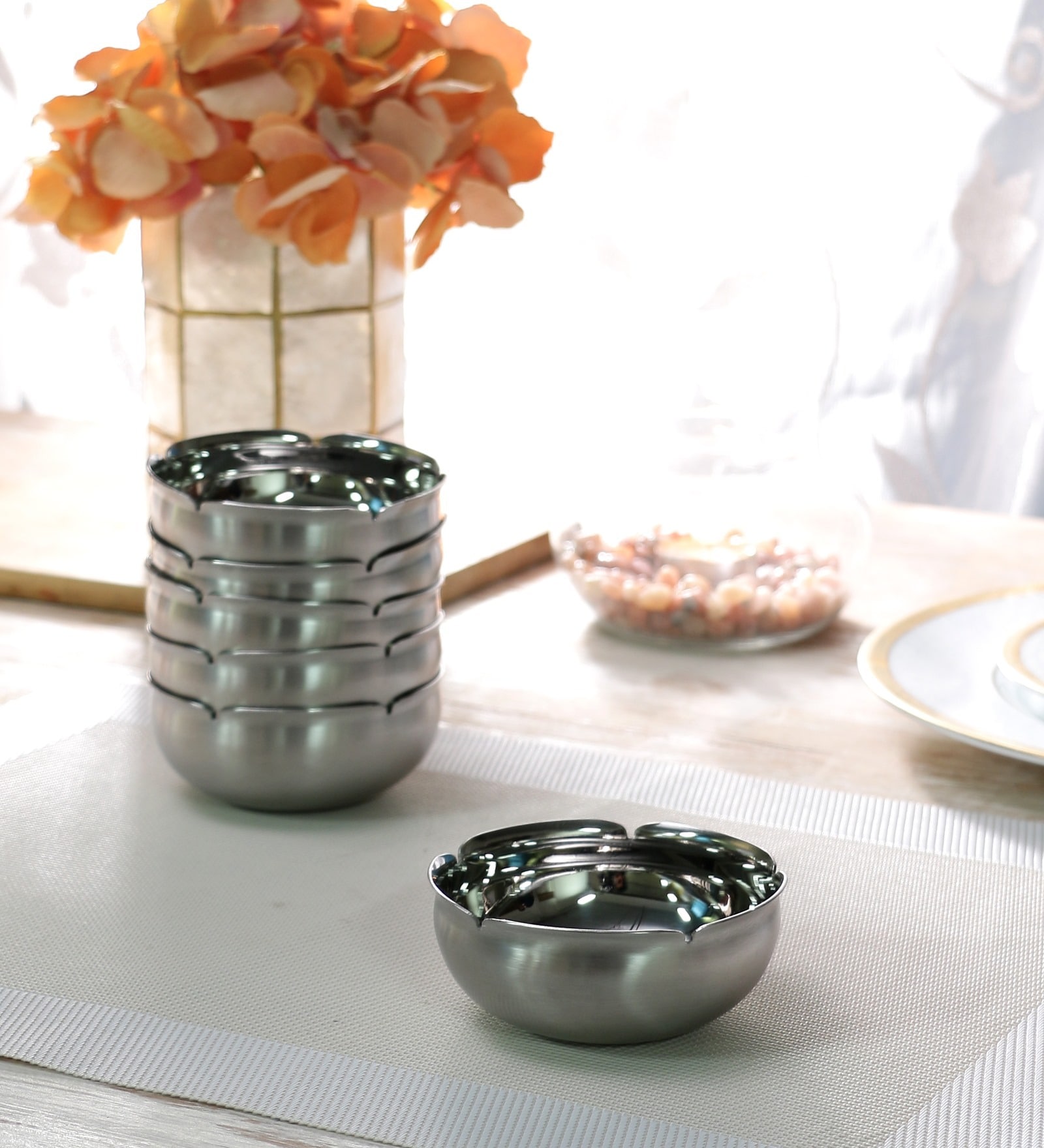 Buy Arttdinox Kalpatru Stainless Steel 100 ML Small Katori - Set of 6 ...