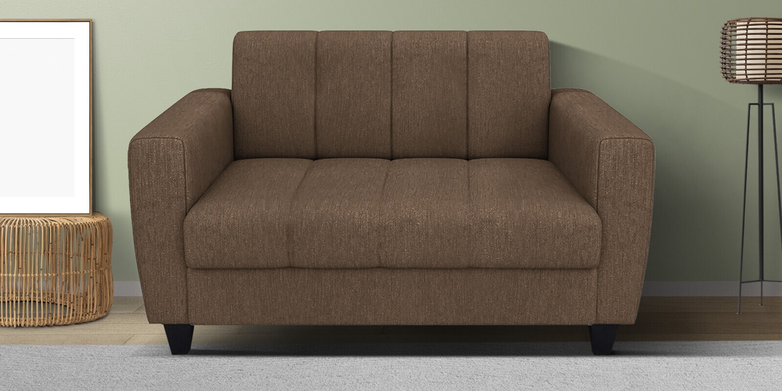 Buy Baleno Fabric 2 Seater Sofa In Brown Colour at 62% OFF by ARRA ...