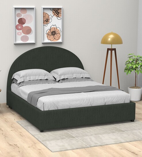 Buy Arya Fabric Queen Size Bed in Charcoal & Grey Colour at 52% OFF by ...