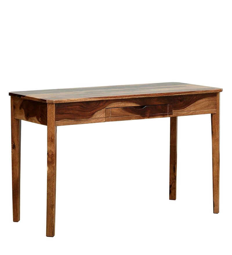 Buy Arabel Solid Wood Study Table In Rustic Teak Finish By Woodsworth ...