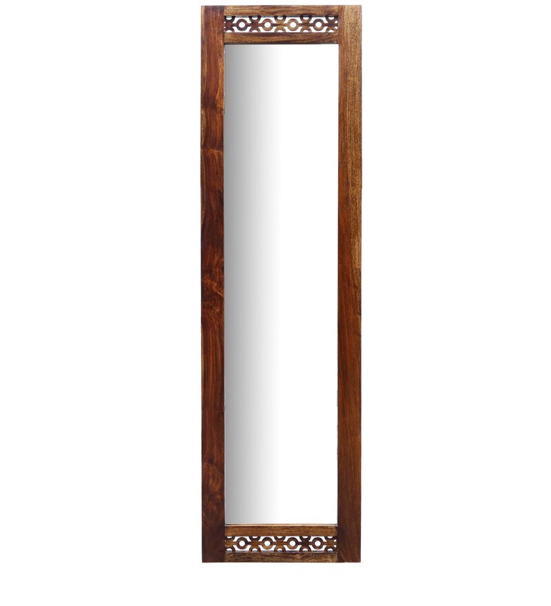 Buy Sheesham Wood Full Length Mirror in Brown colour by Wooden Mood ...