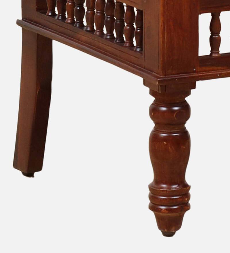 Buy Aramika Sheesham Wood 1 Seater Sofa In Honey Oak Finish Online ...