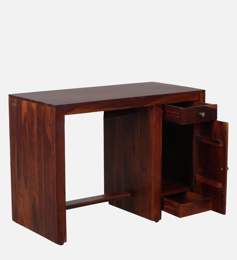 Buy Arno Sheesham Wood Writing Table In Honey Oak Finish By Woodsworth ...