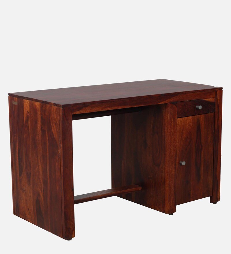 Buy Arno Sheesham Wood Writing Table In Honey Oak Finish By Woodsworth ...