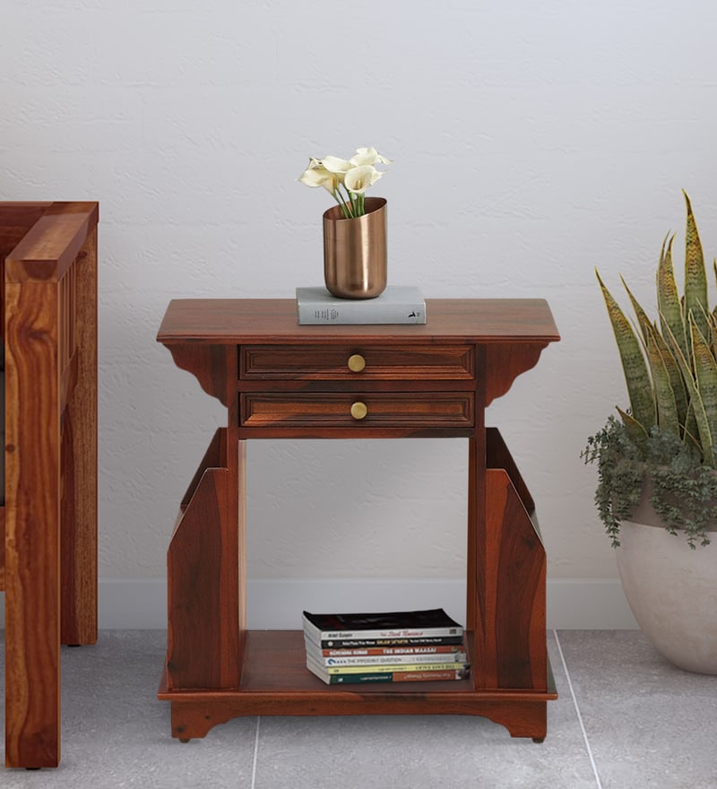 Buy Anderby Sheesham Wood End Table In Honey Oak Finish Online ...