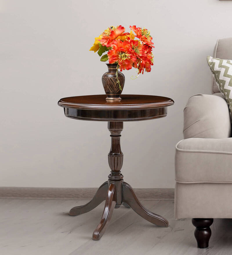 Buy Artasia Solid Wood End Table in Walnut Finish by Hansa Palace ...