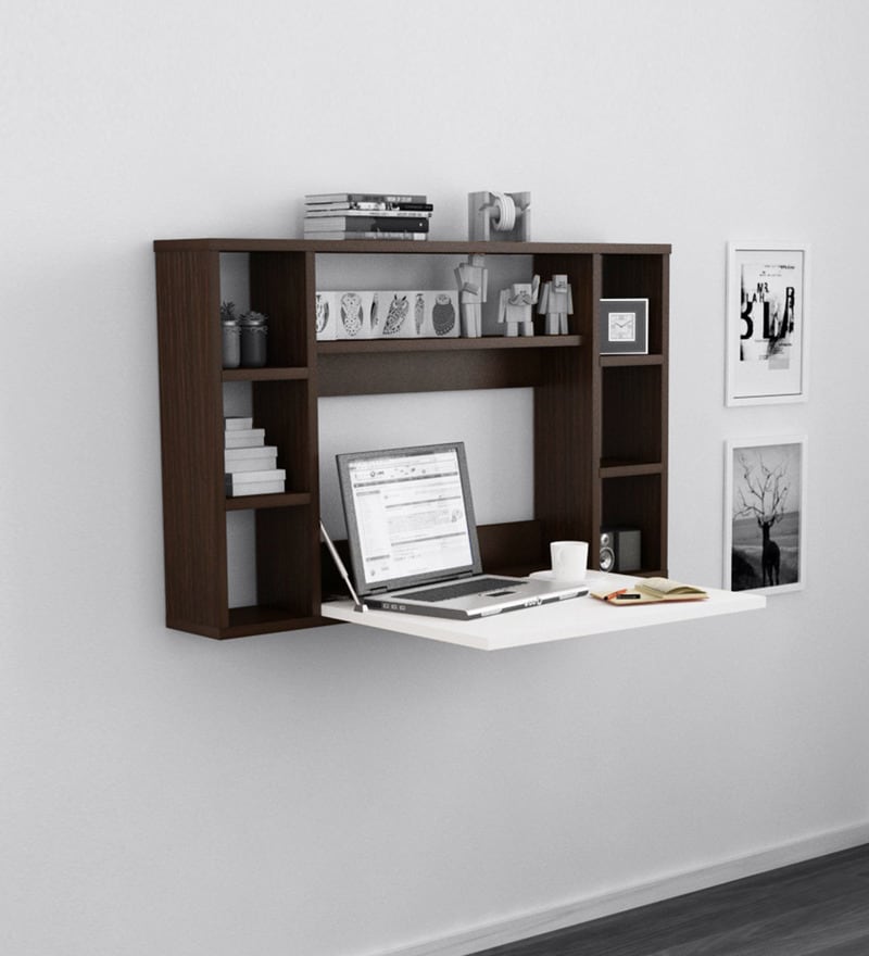 Buy Artist Teak Wood Wall Mounted Table in African Oak Finish by ...