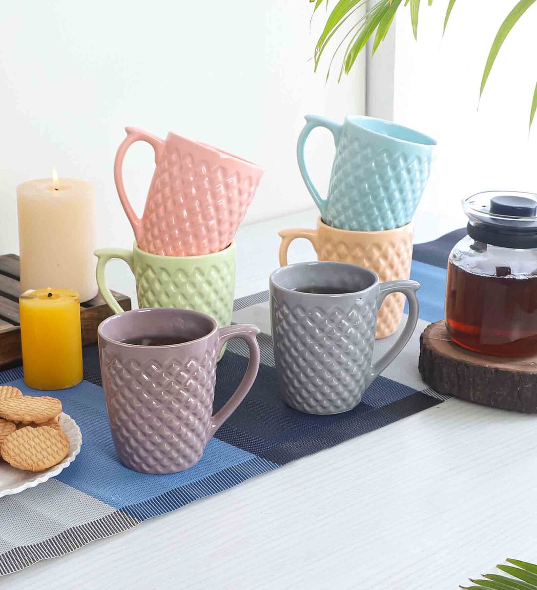 Buy Sibilance 250ml Multicolour Ceramic (Set of 7) Coffee Mug at 29% ...
