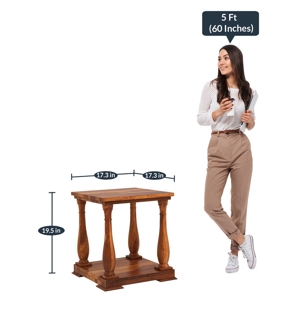 Buy Aster Side Table in Teak Finish by Woodhub Online - Traditional End Tables - Tables ...