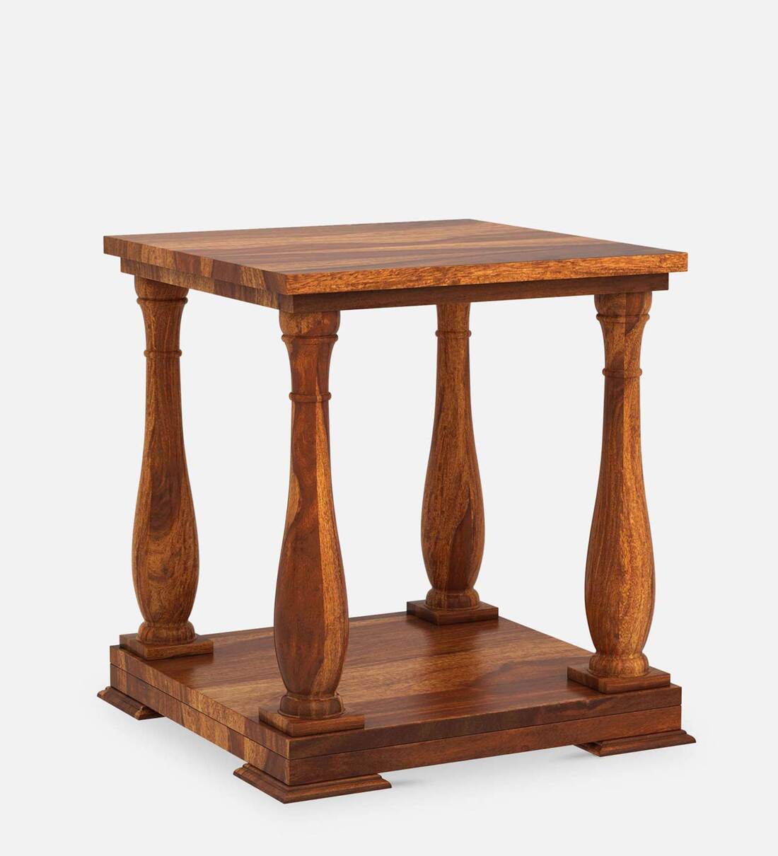 Buy Aster Side Table in Teak Finish at 100% OFF by Woodhub | Pepperfry