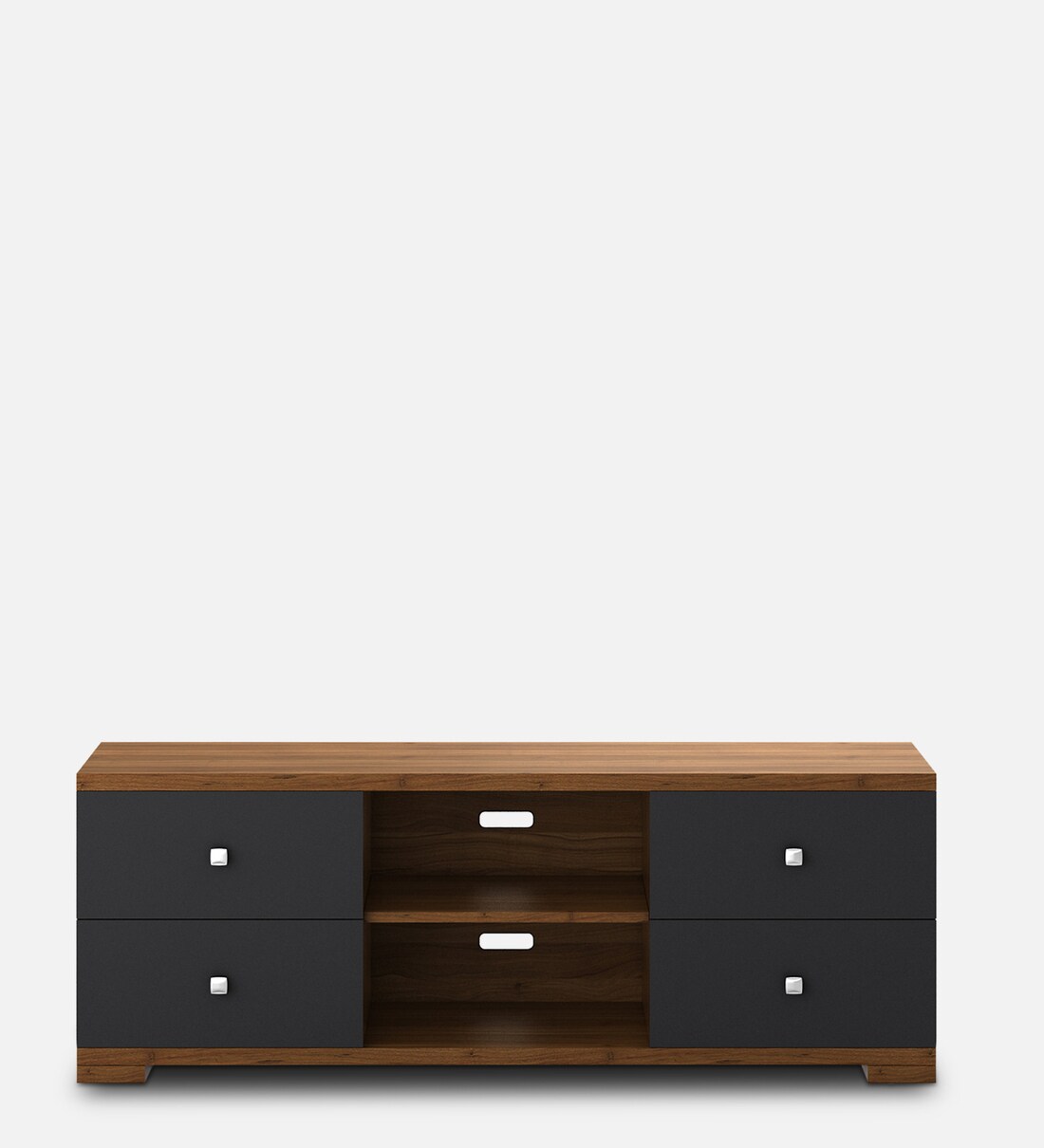 Buy Astron TV Console for TVs in Natural Teak & Slate Grey Finish for ...