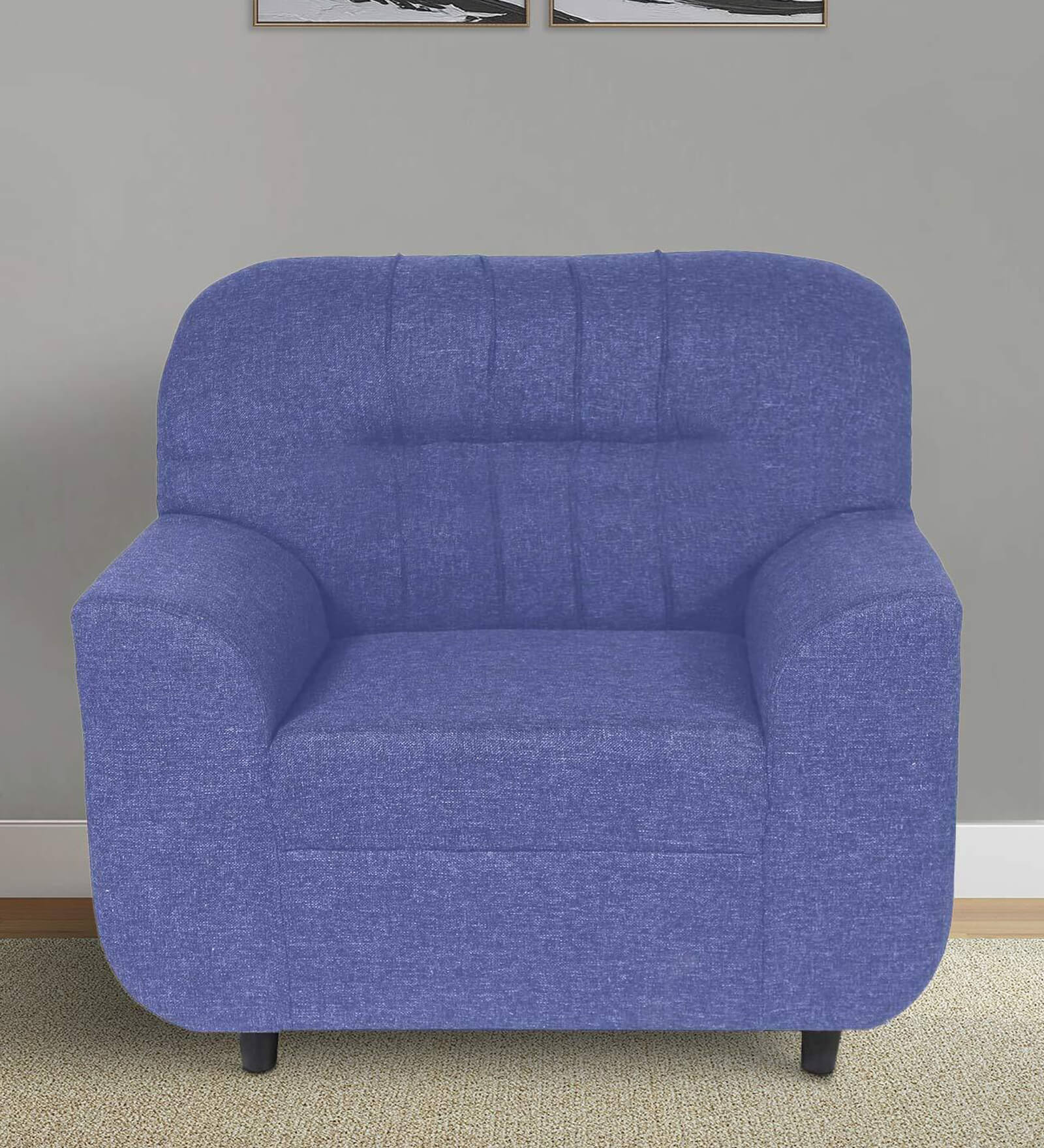 Buy Ashen Fabric 1 Seater Sofa in Light Blue Colour at 34% OFF by Fine ...