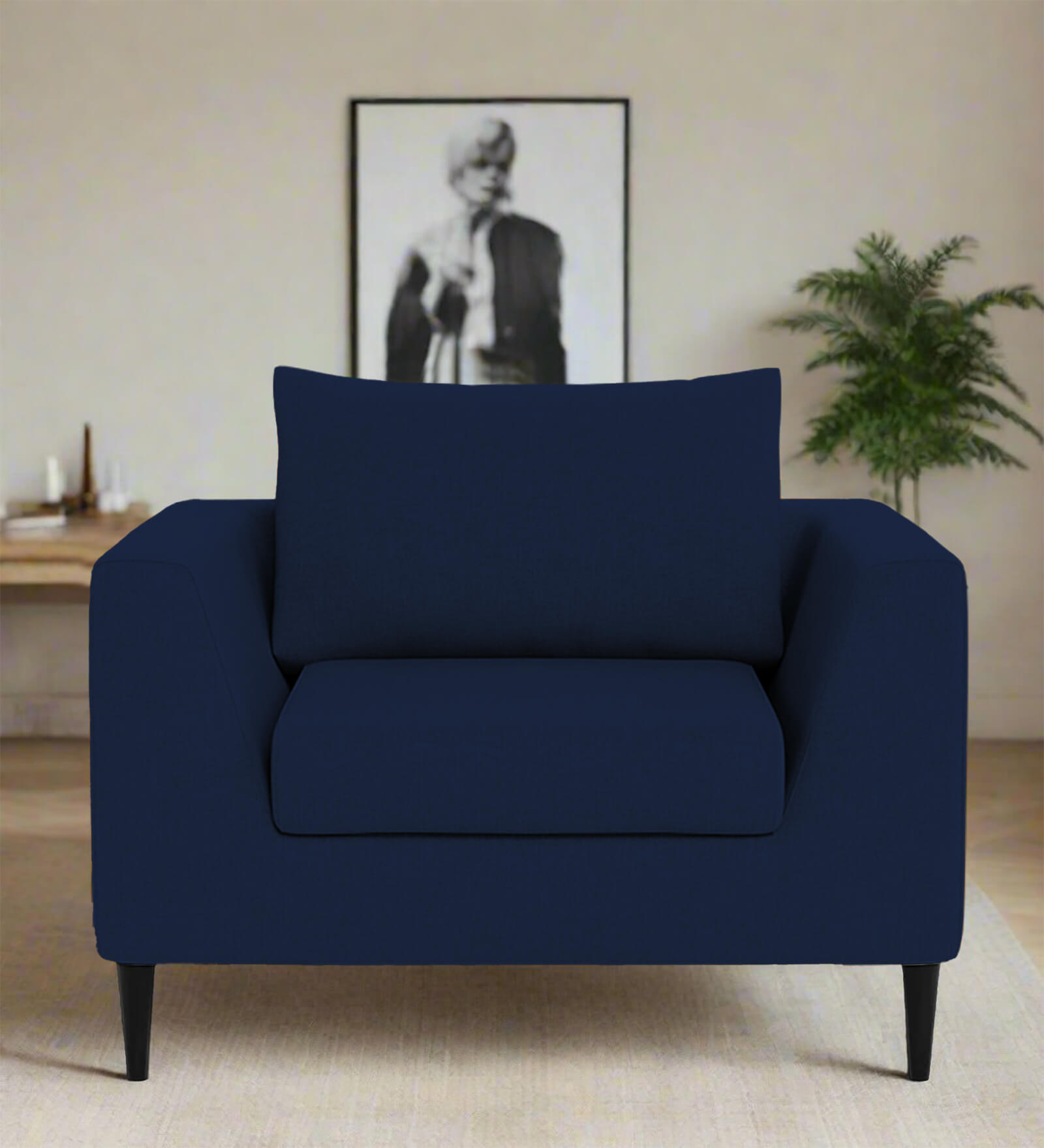 Buy Asher Fabric 1 Seater Sofa In indigo Colour at 52% OFF by Citraa ...