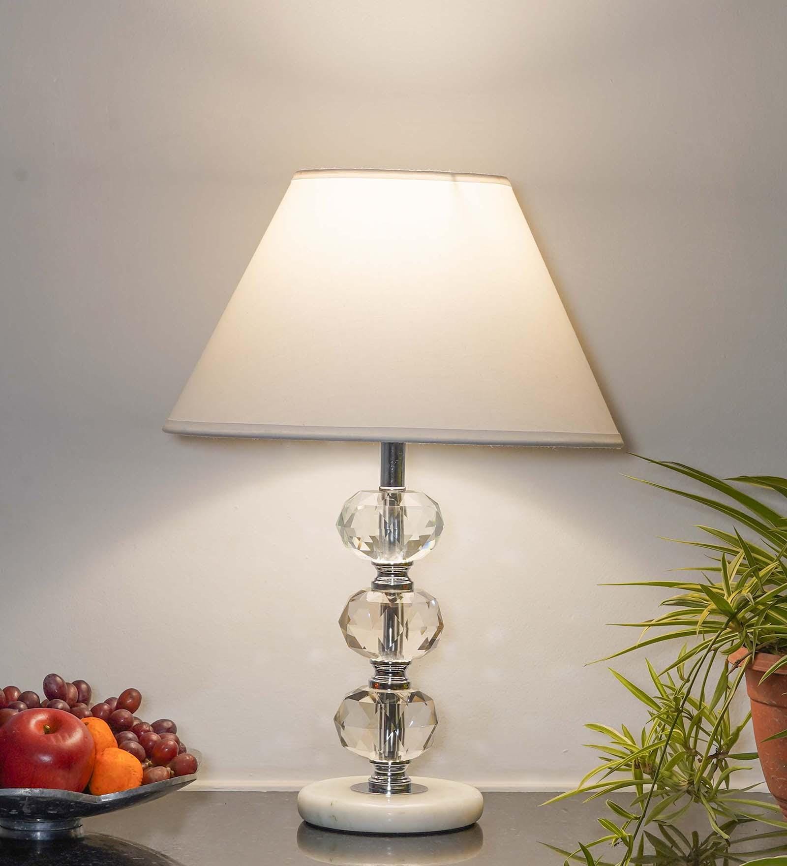 Buy Aspley Metal, Marble & Crystal Table Lamp (Chrome) at 40% OFF by ...