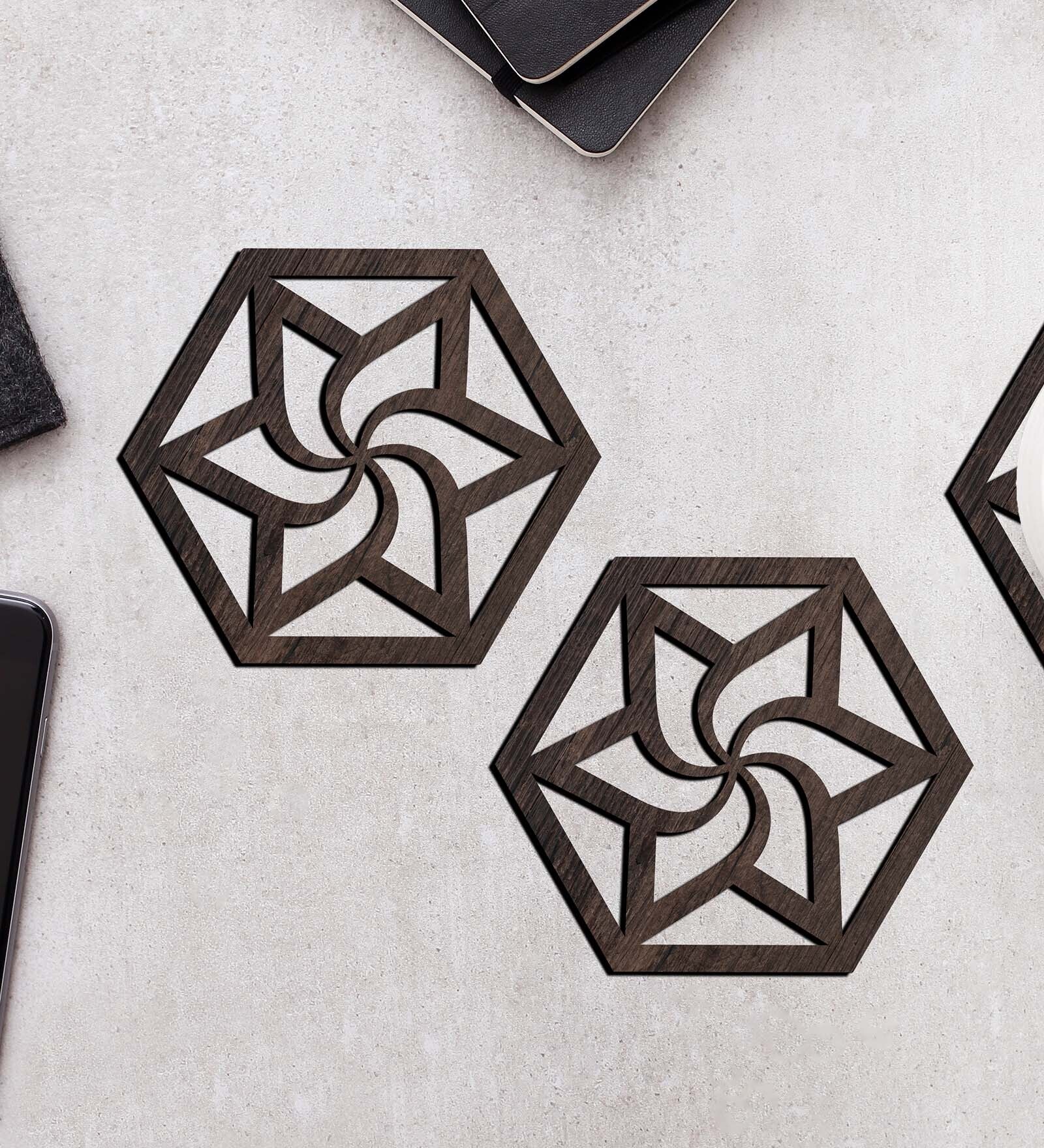 Buy Astra Twist (Set of 6) Engineered Wood Coaster by Design it ezy at ...