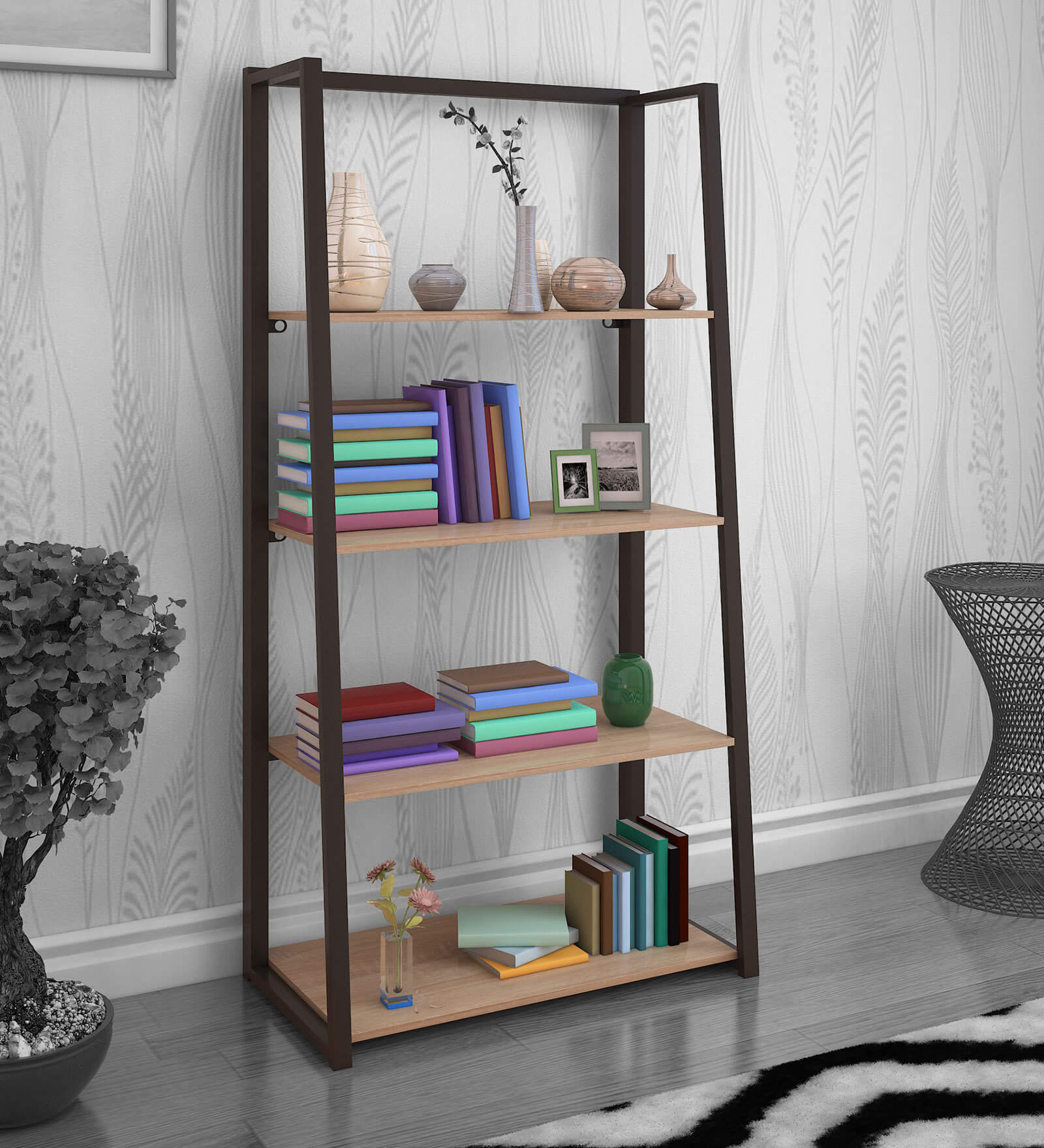Buy Astrid Book Shelf in Light Oak Finish with 4 Tier at 51% OFF by ...