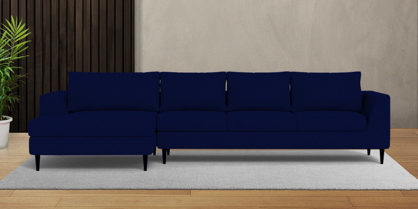 Buy Asher Fabric RHS Sectional Sofa In indigo Colour at 52% OFF by ...