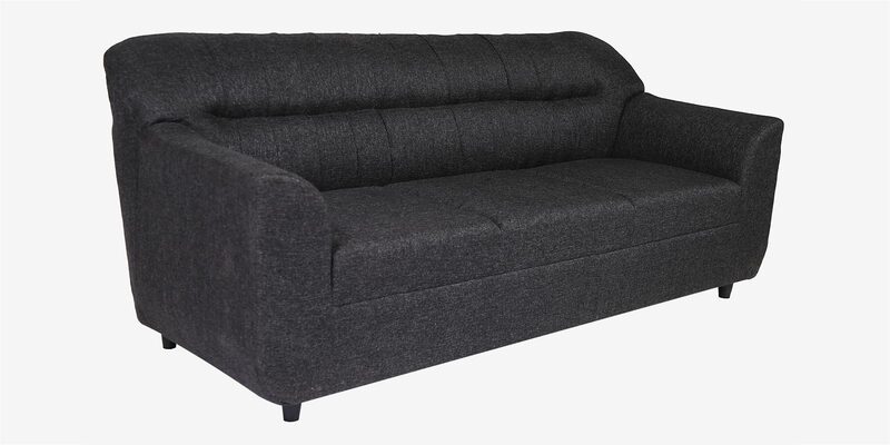 Buy Ashen Fabric 3 Seater Sofa in Charcoal Grey Colour by Fine Group ...
