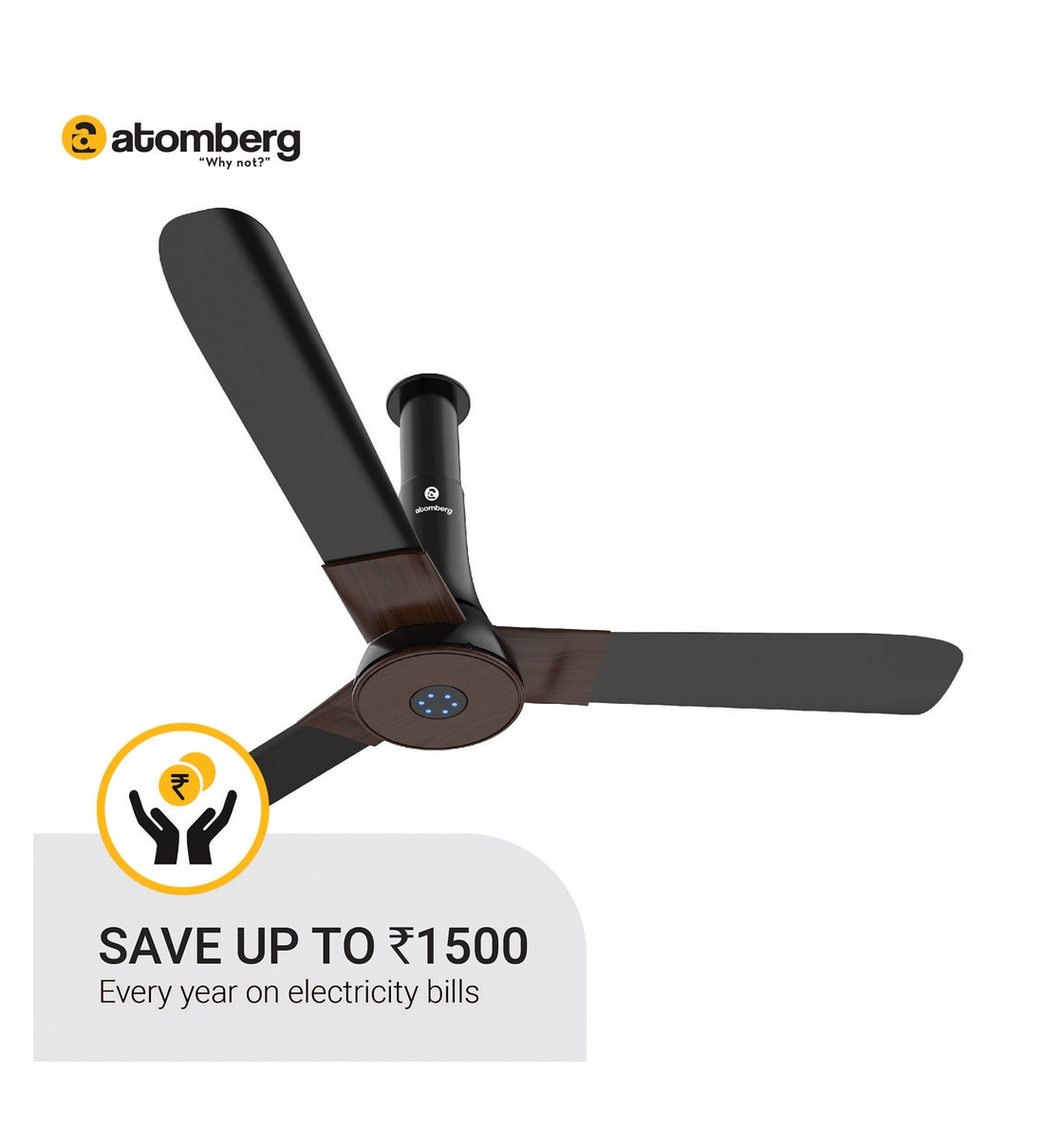Buy Atomberg Studio+ 1200mm 32W BLDC Energy Saving Ceiling Fan(Earth ...