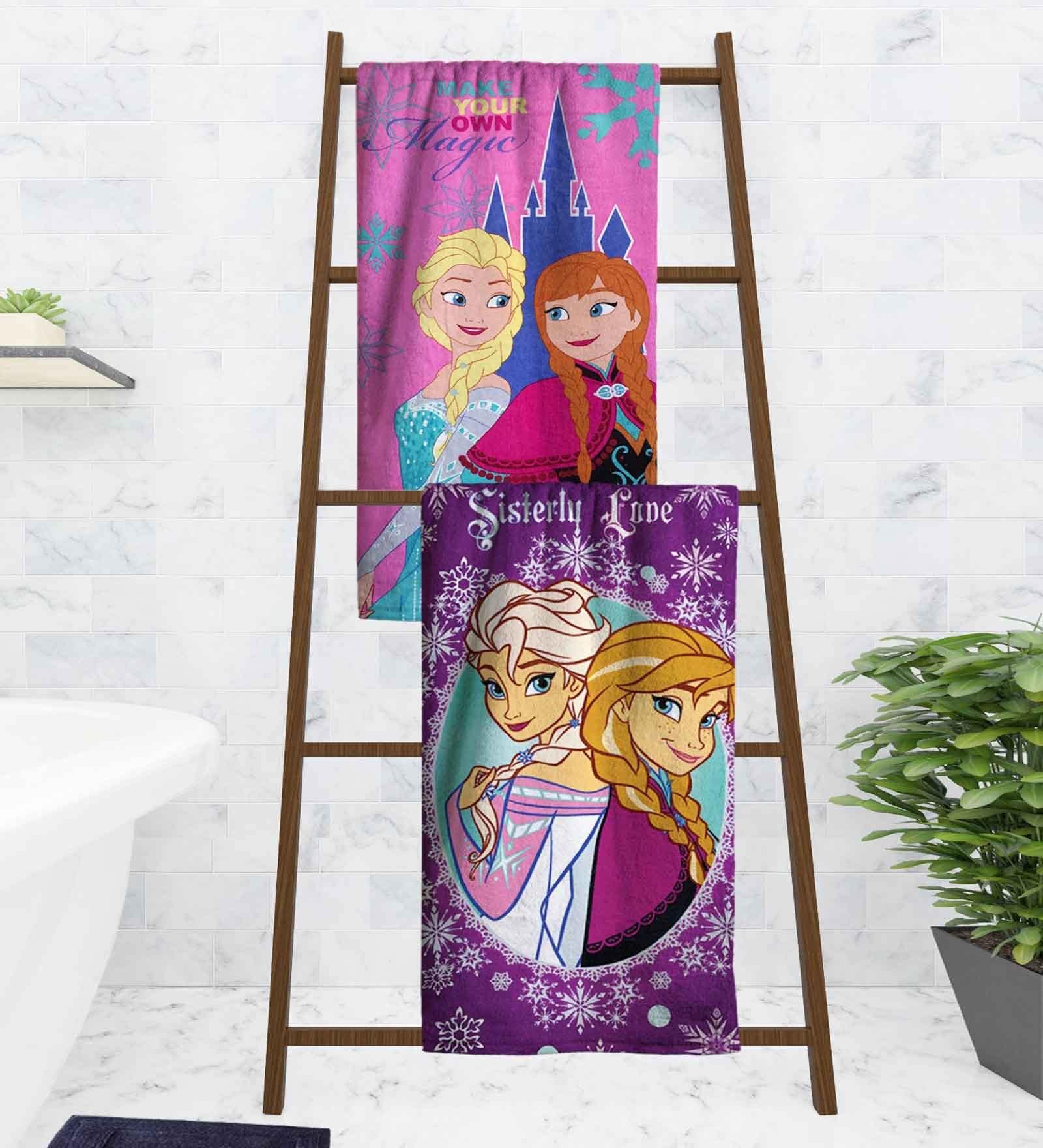 Buy Disney Frozen Sisterly Love Elsa & Anna Kids 350 GSM Bath Towel ...