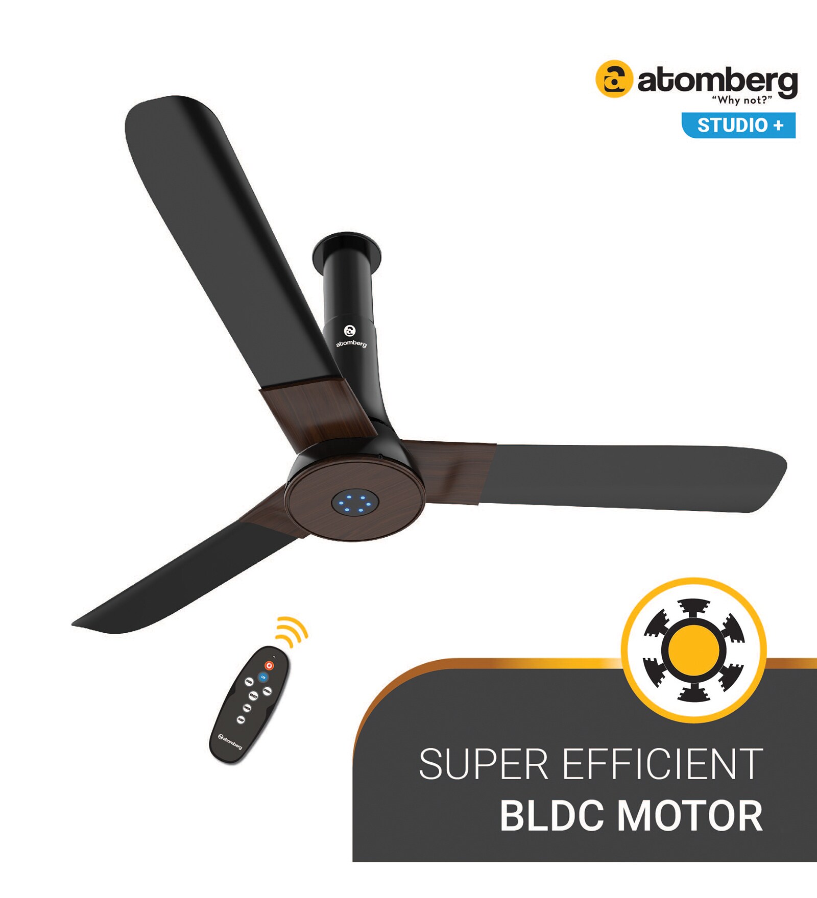 Buy Atomberg Studio+ 1200mm 32W BLDC Energy Saving Ceiling Fan(Earth ...