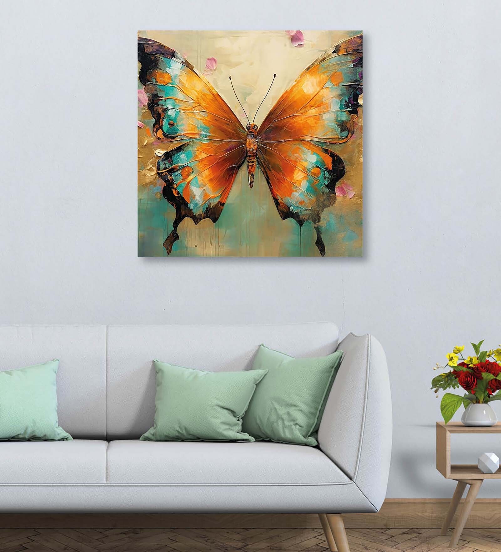 Buy Attractive Butterfly Multicolour Pine Wood Art Print at 38% OFF by ...