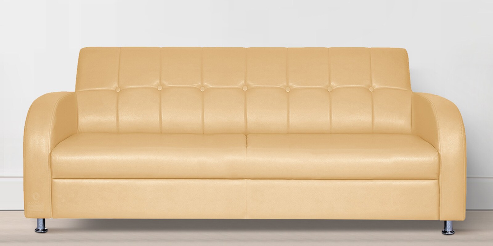 Buy Atlanta Leatherette 3 Seater Sofa in Beige Colour at 14% OFF by ...