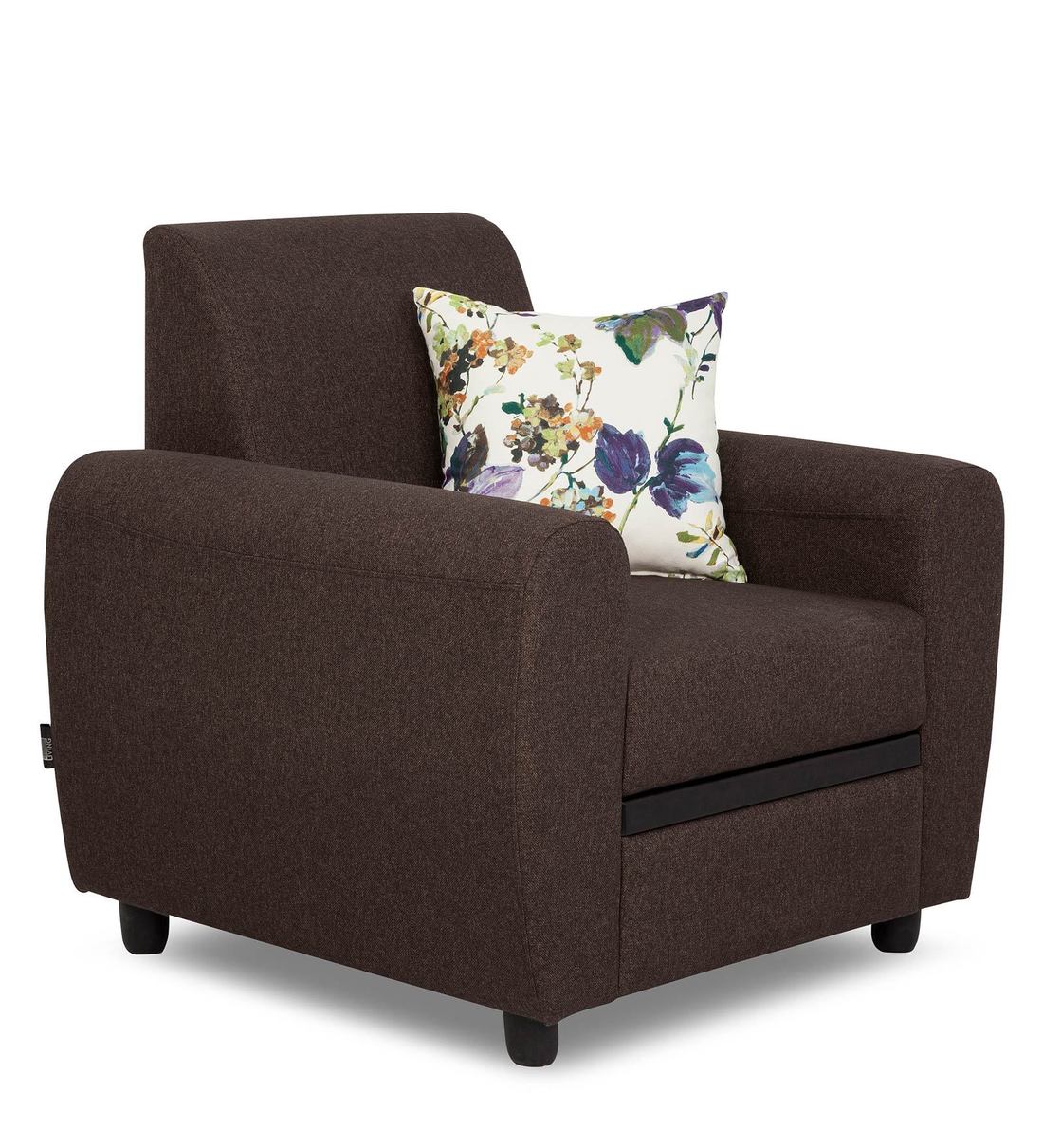 Buy Austin Fabric 1 Seater Sofa in Brown Colour Online - Contemporary 1 ...