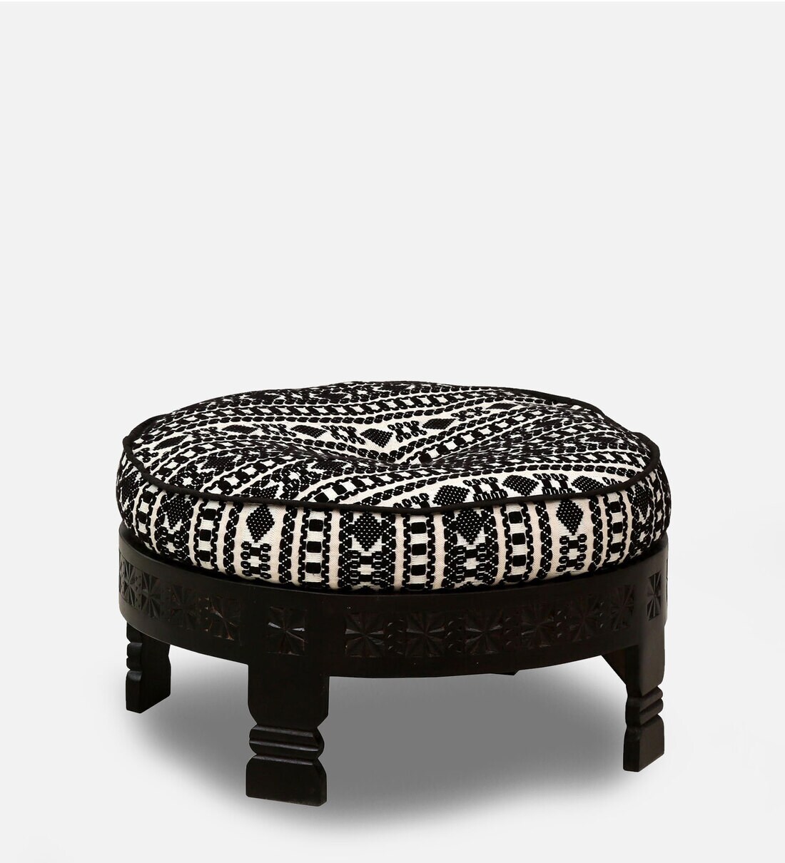 Buy Auti Solid Wood Foot Stool In Warm Chestnut Finish By Mudramark ...