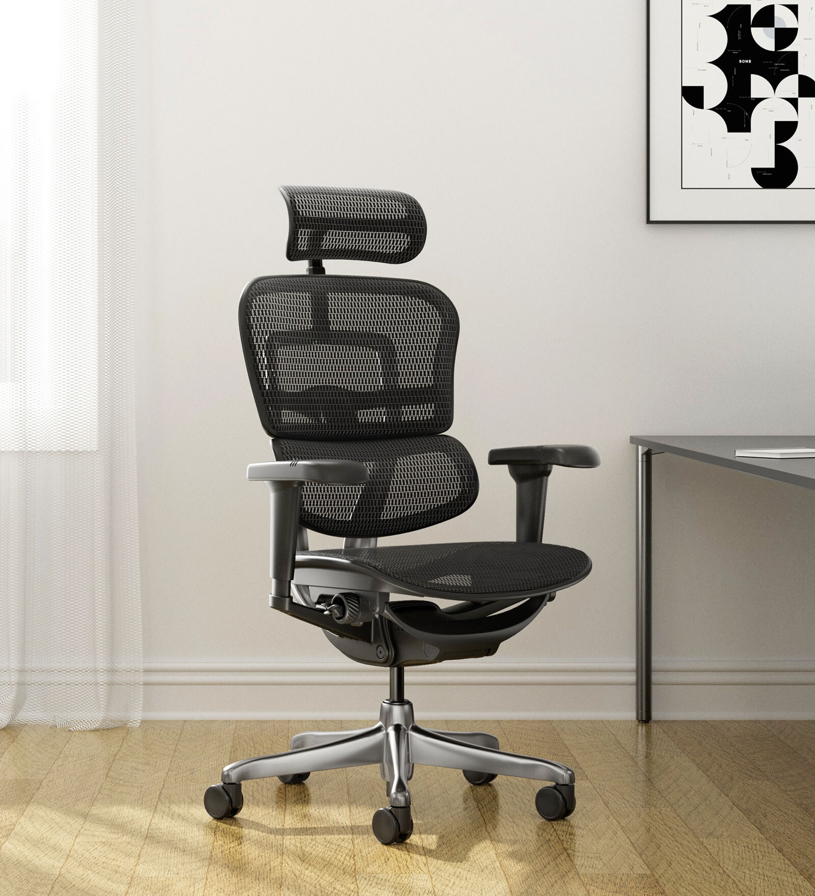 Buy Aura Ultra Breathable Mesh Ergonomic Chair in Black Color with ...