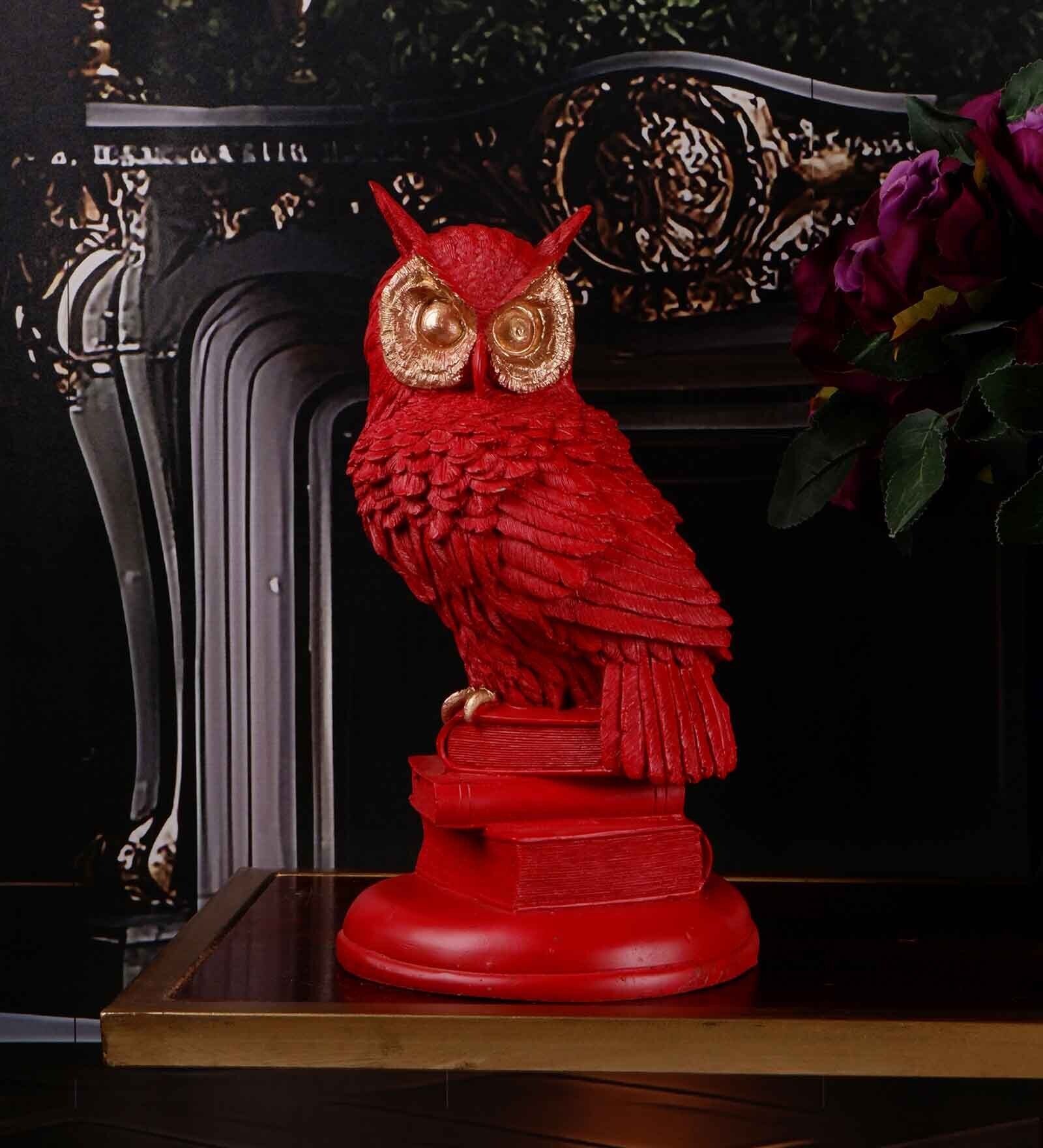 Buy Auspicious Owl Red Polyresin Figurine at 50% OFF by The White Ink ...