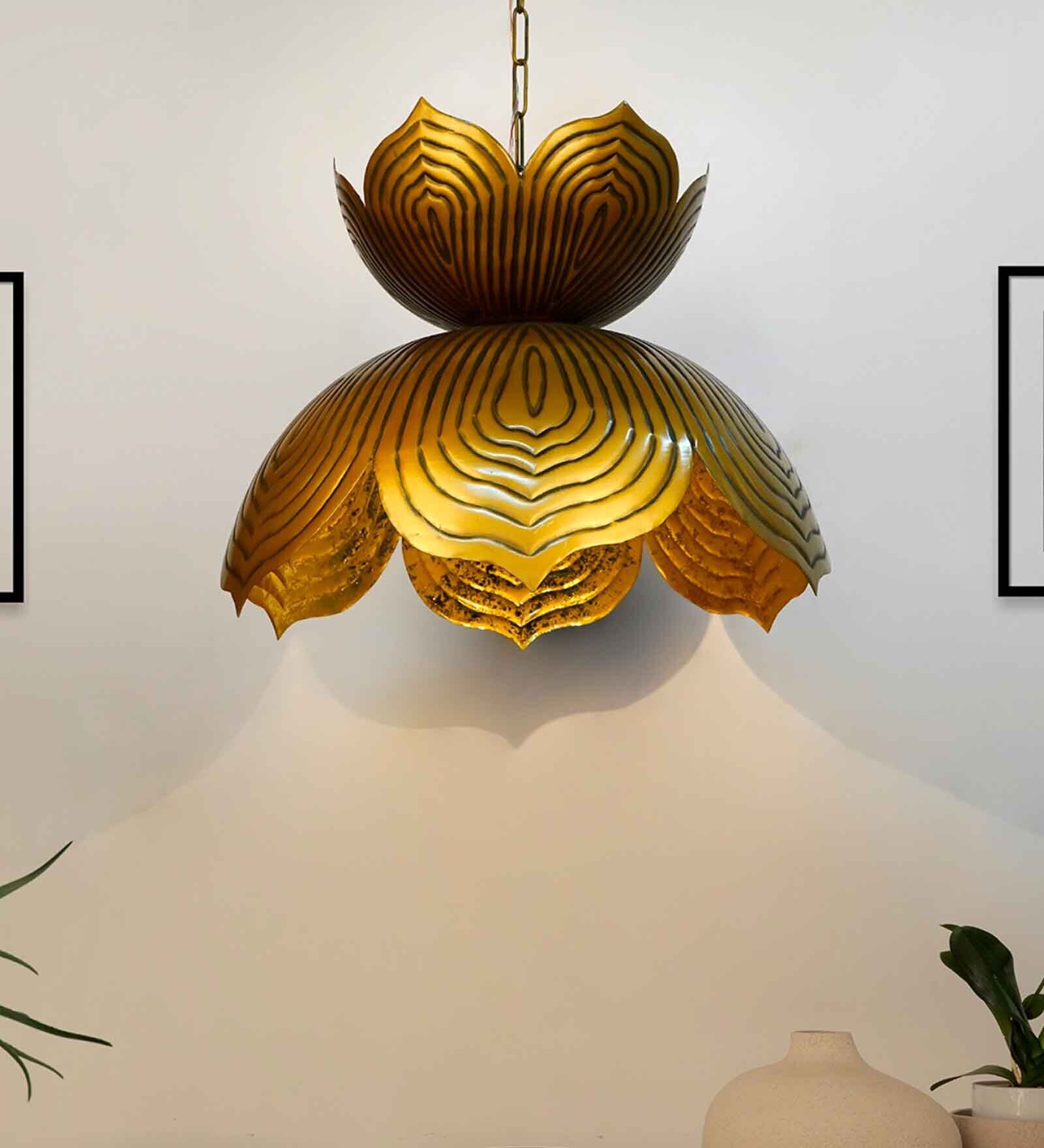 Buy Auspicious Renge Lotus 24 Inch Mild Steel Pendant Hanging Light ...