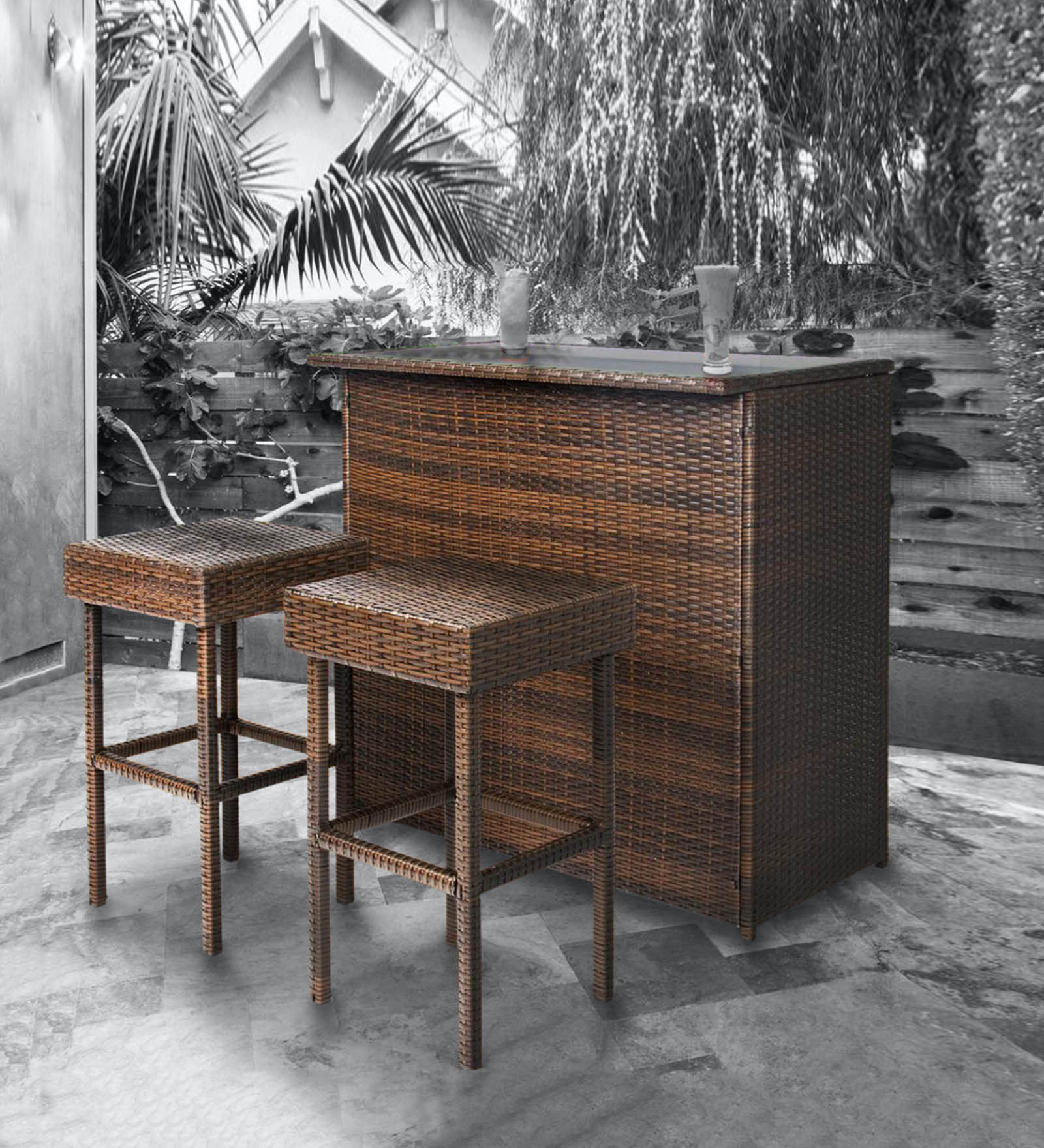 Buy Austin 2 Seater Outdoor Bar Set in Brown Colour at 44% OFF by Carry ...
