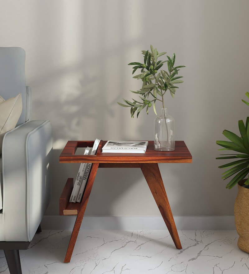 Buy Aura Sheesham Wood End Table In Honey Oak Finish Online ...