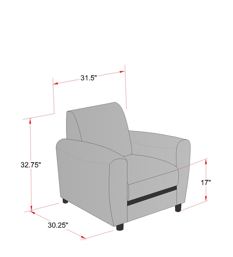 Buy Austin Fabric 1 Seater Sofa in Blue Colour Online - Contemporary 1 ...