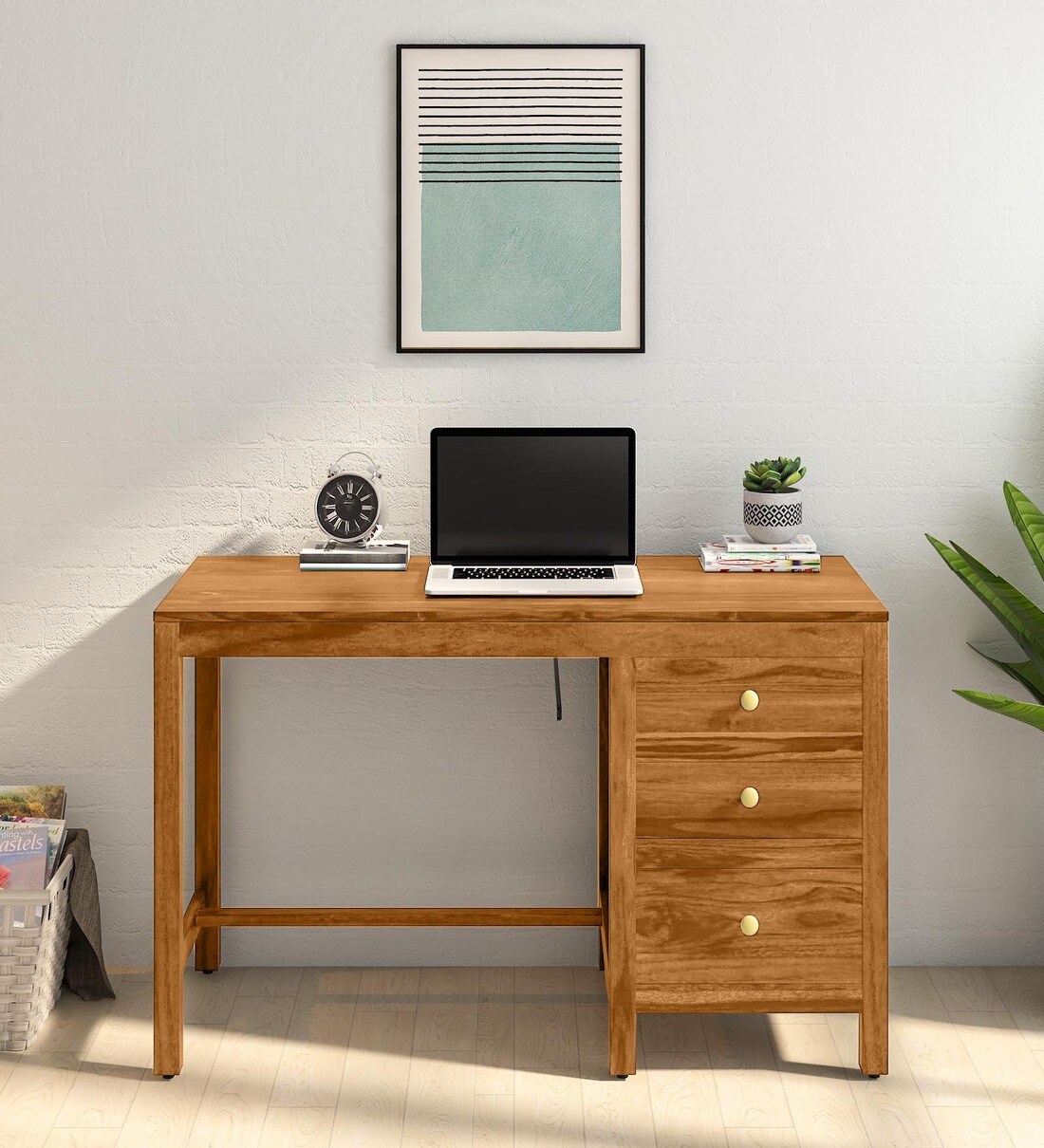 Buy Avellino Sheesham Wood Writing Table in Scratch Resistant Rustic ...