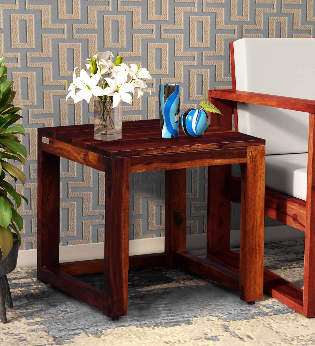 Buy Avian Solid Wood End Table In Honey Oak Finish By Woodsworth Online ...