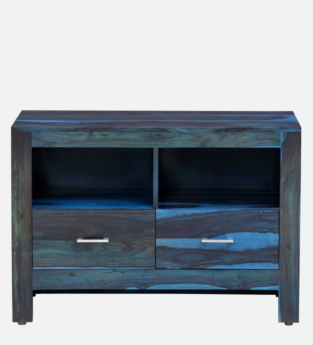 Buy Avian Sheesham Wood TV Console with Drawers In Ocean Blue Finish ...