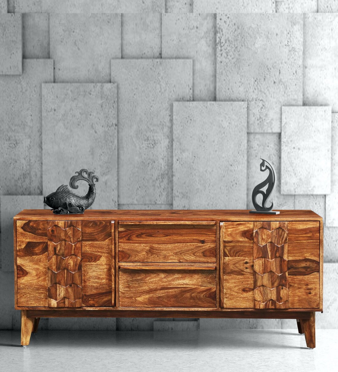 Buy Avilys Solid Wood Sideboard in Rustic Teak Finish at 3% OFF by ...