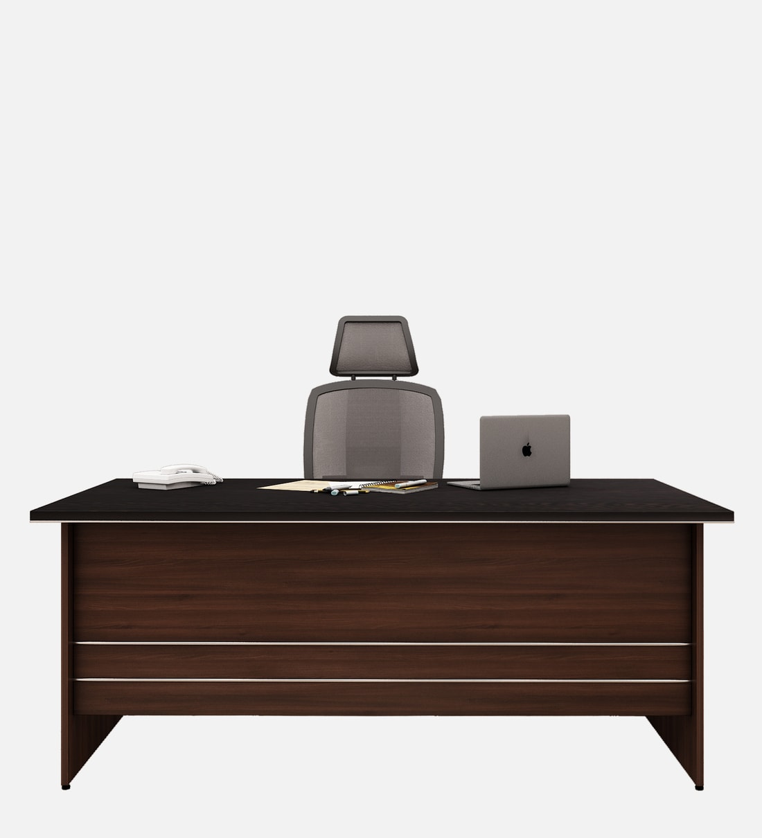 Buy Avior Wide Office Table in Dark Acazia & Wenge Finish by Crystal ...