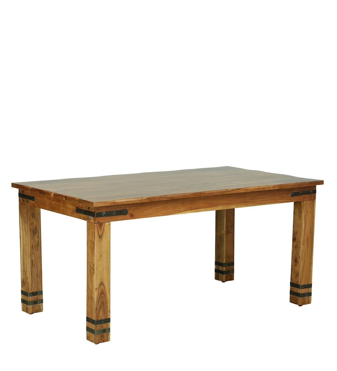 Buy Avyanna Solid Wood 6 Seater Dining Table In Natural Finish By ...