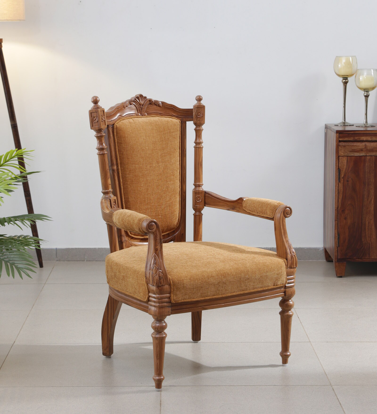 Buy Arboe Teak Wood Arm Chair In Rustic Teak Finish at 60% OFF by ...