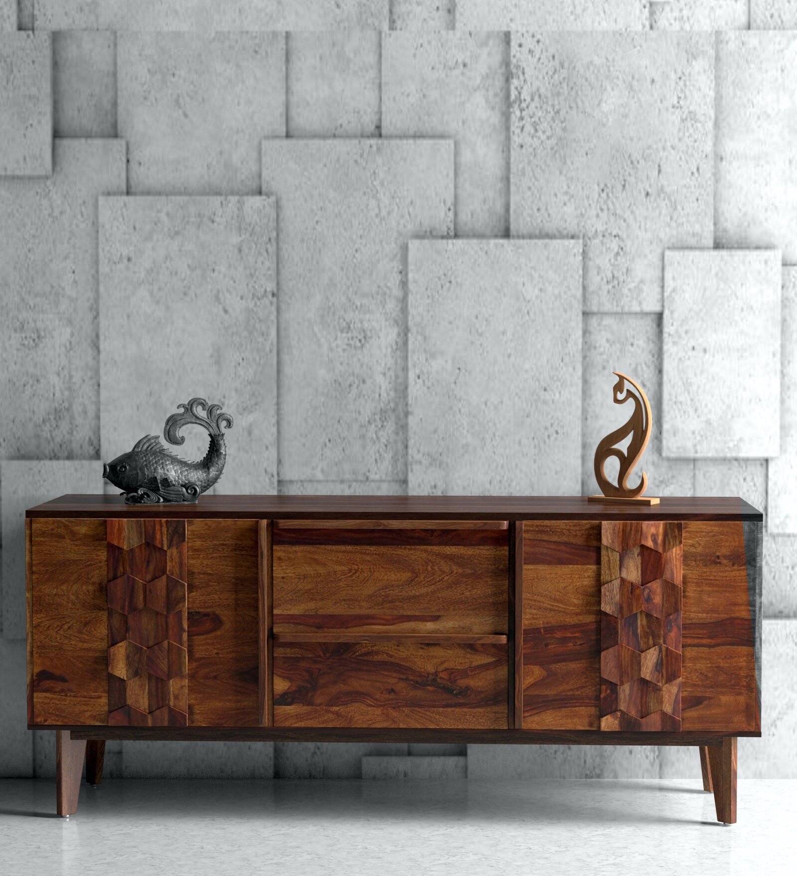 Buy Avilys Sheesham Wood Sideboard In Provincial Teak Finish with ...