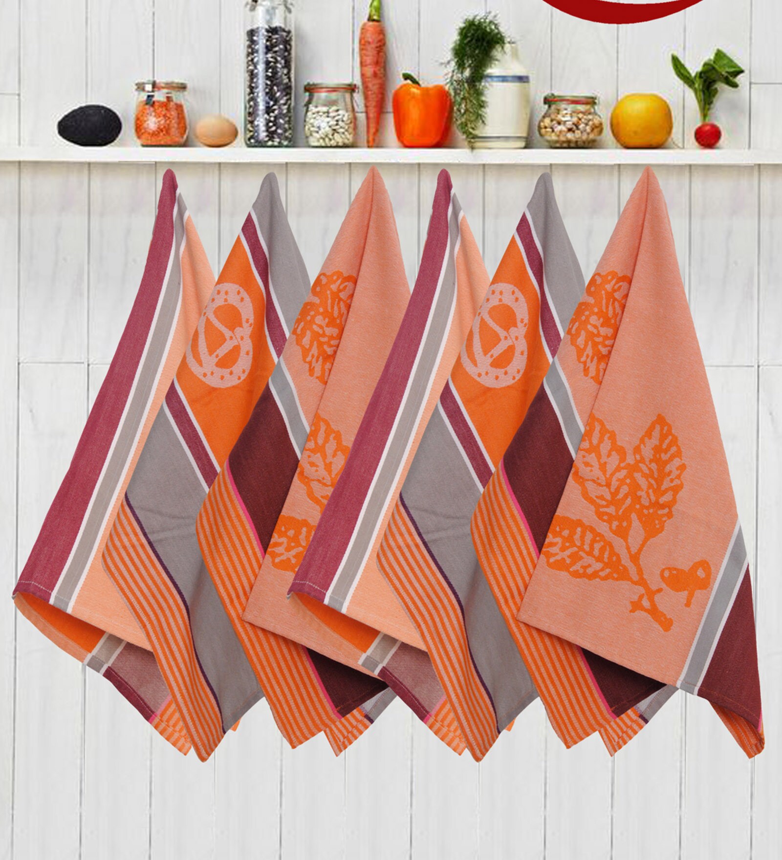 Buy Avira Home Royal Classic Multicolour Cotton Kitchen Towel - Set of ...