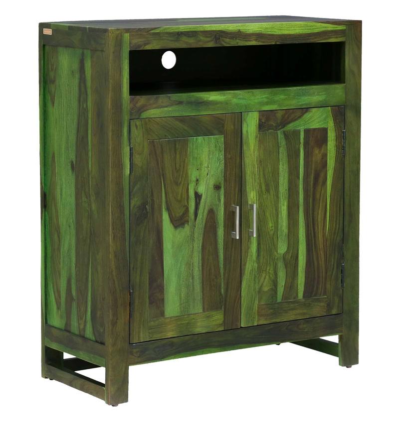 Buy Avian Solid Wood Shoe Cabinet In Spring Green Finish By Woodsworth ...